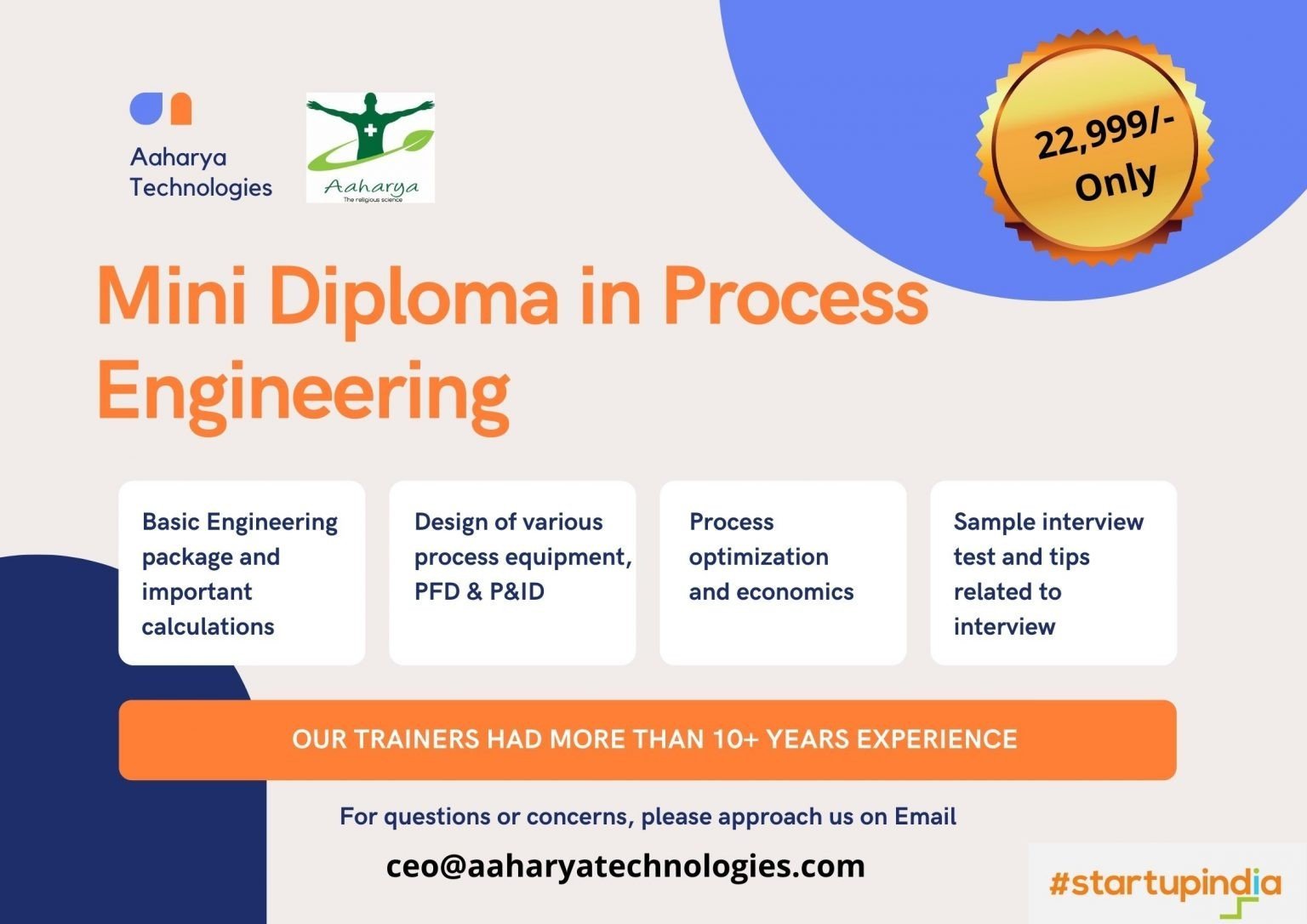 Best Process Engineering design course in India - Aaharya Technologies